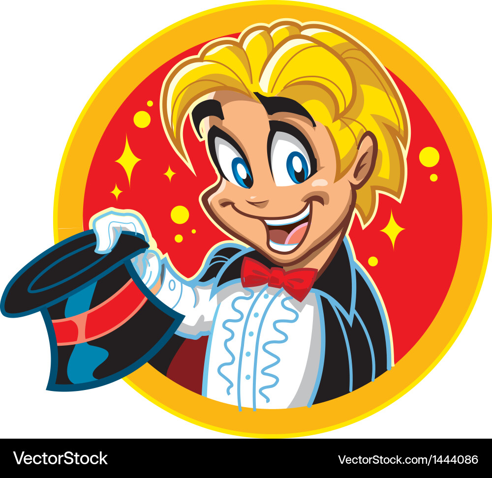Smiling Young Magician Royalty Free Vector Image