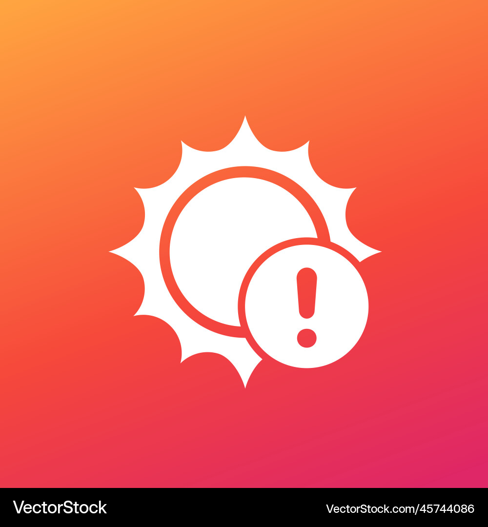 Sun warning icon sign Royalty Free Vector Image