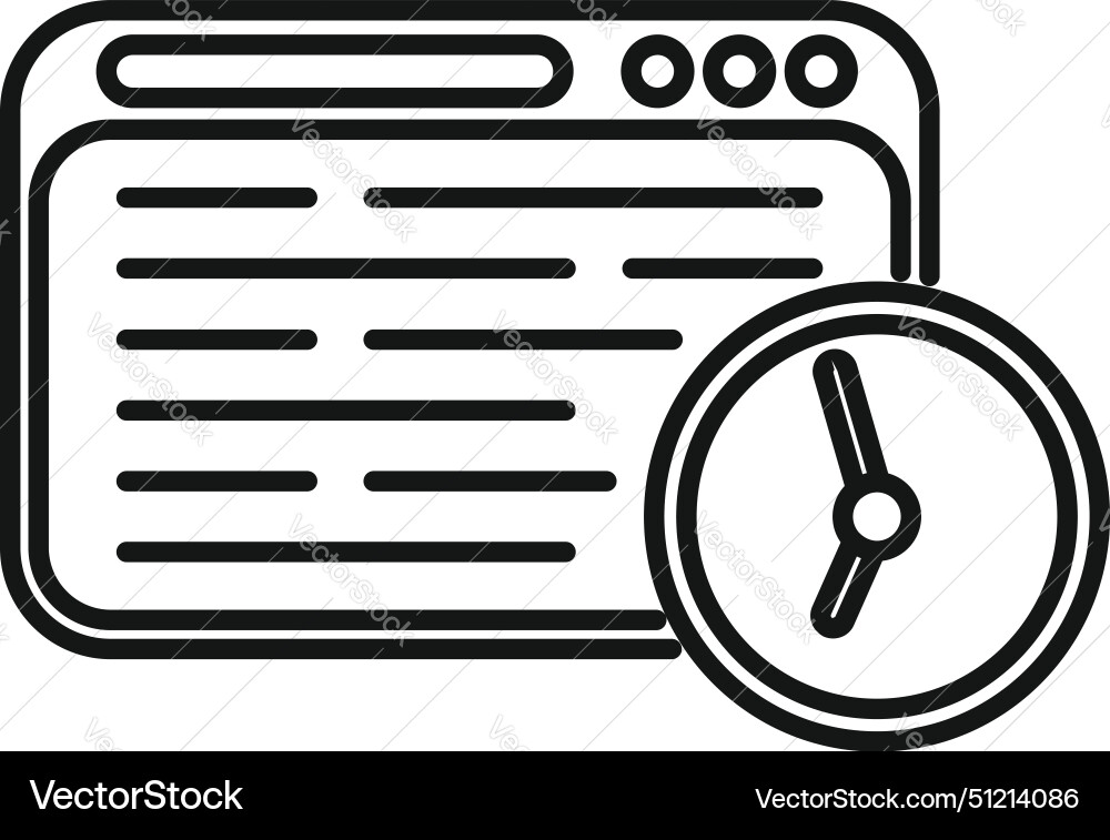 Web site duration work icon outline Royalty Free Vector