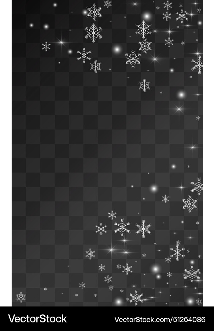 White snowflake transparent background Royalty Free Vector