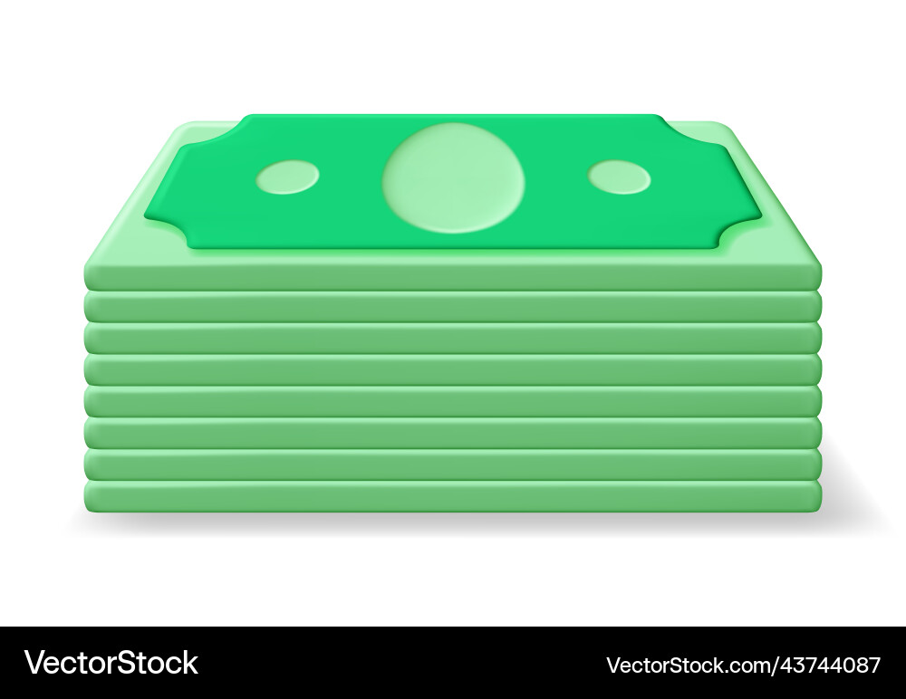 3d stack of dollar banknote icon Royalty Free Vector Image