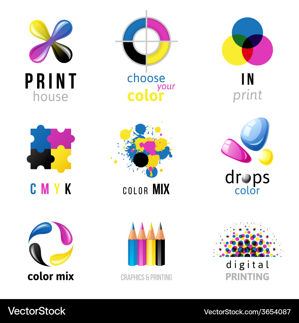 Cmyk logo templates Royalty Free Vector Image - VectorStock