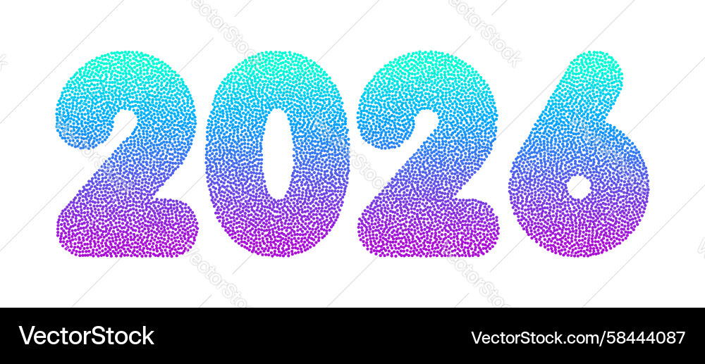 Colorful 2026 New Year Numbers Royalty Free Vector Image