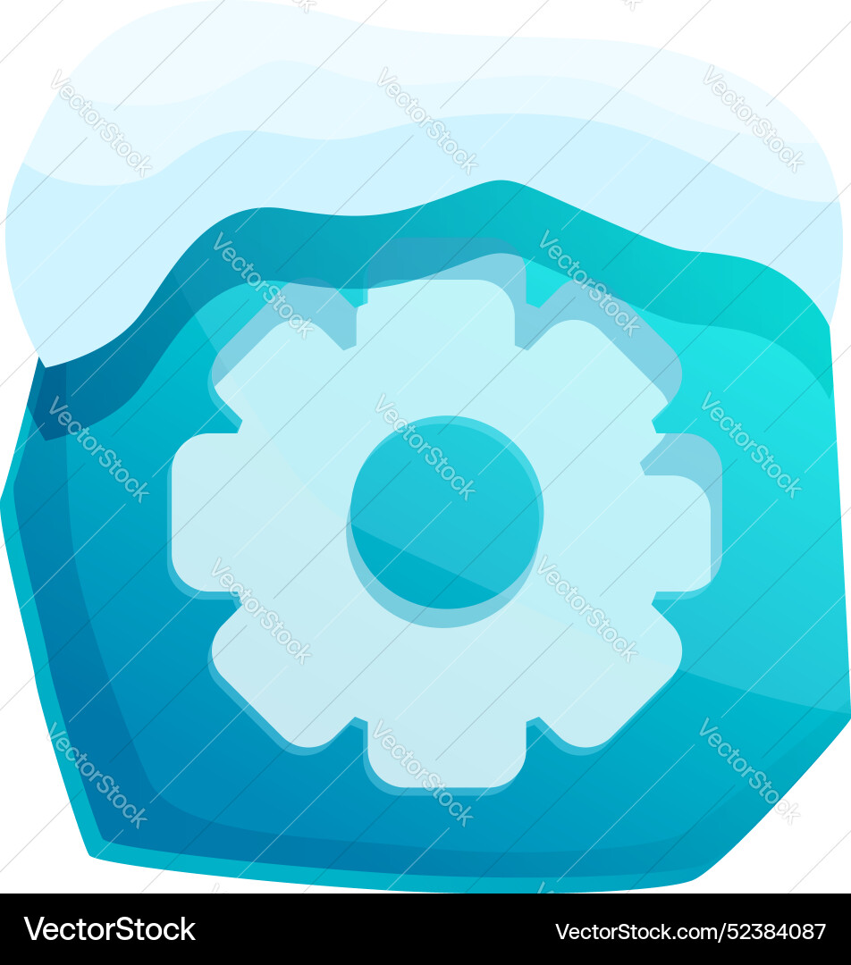 Frozen gear covered with snow showing concept Vector Image