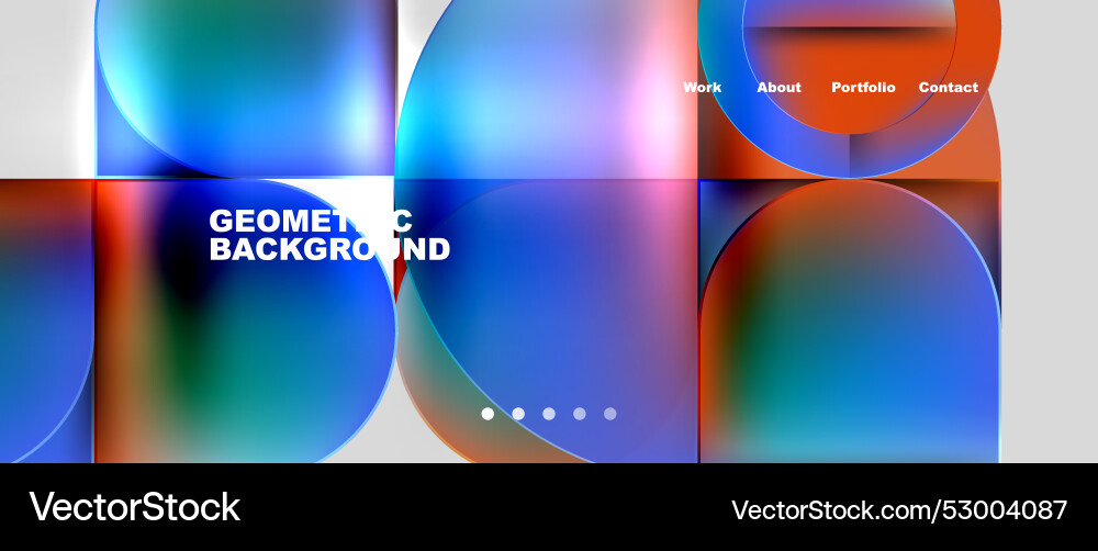 Geometric abstract glassmorphism with circles Vector Image