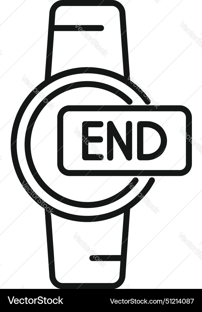 Hand watch duration end time icon outline Vector Image