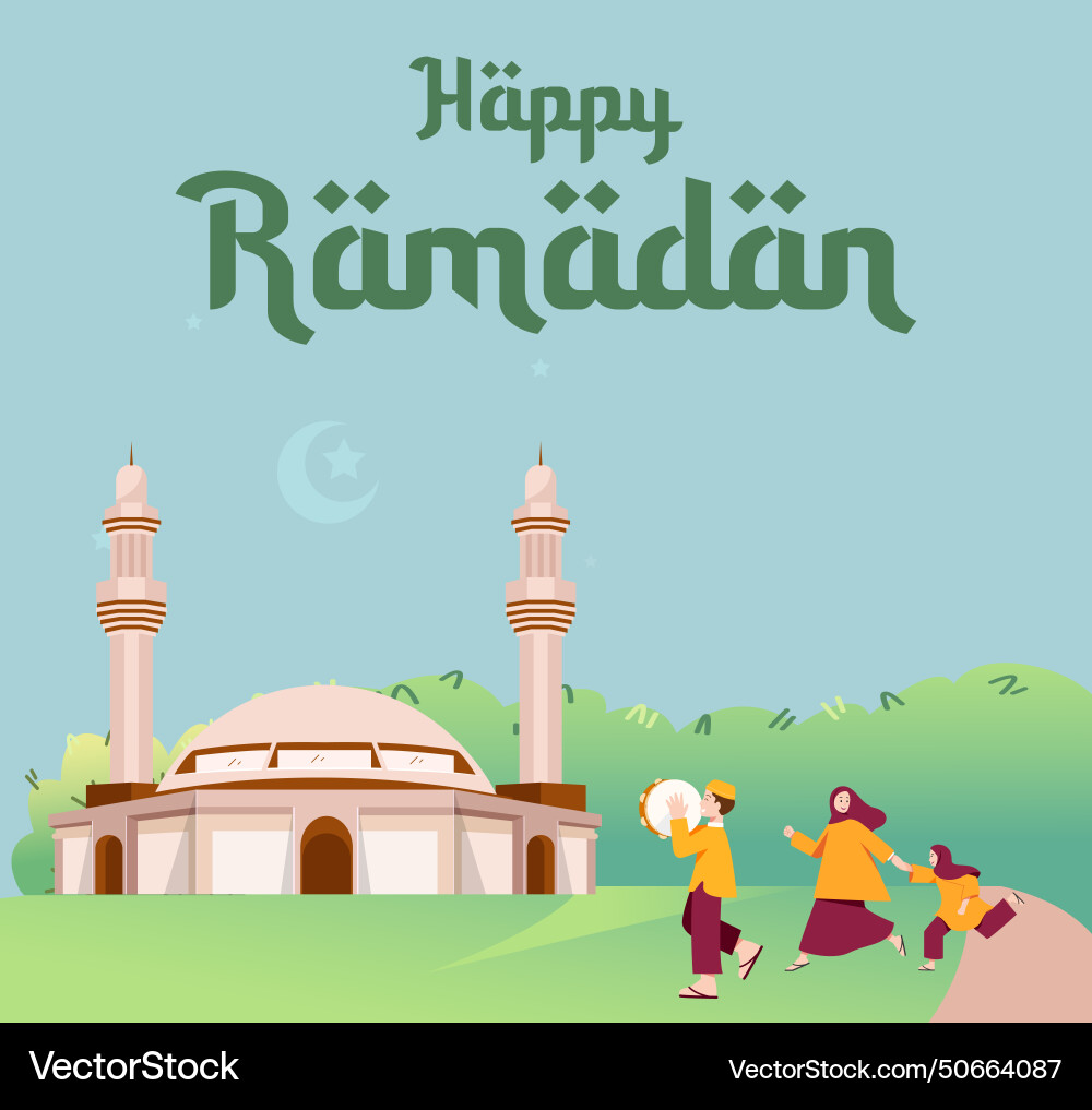 Happy ramadan Royalty Free Vector Image - VectorStock