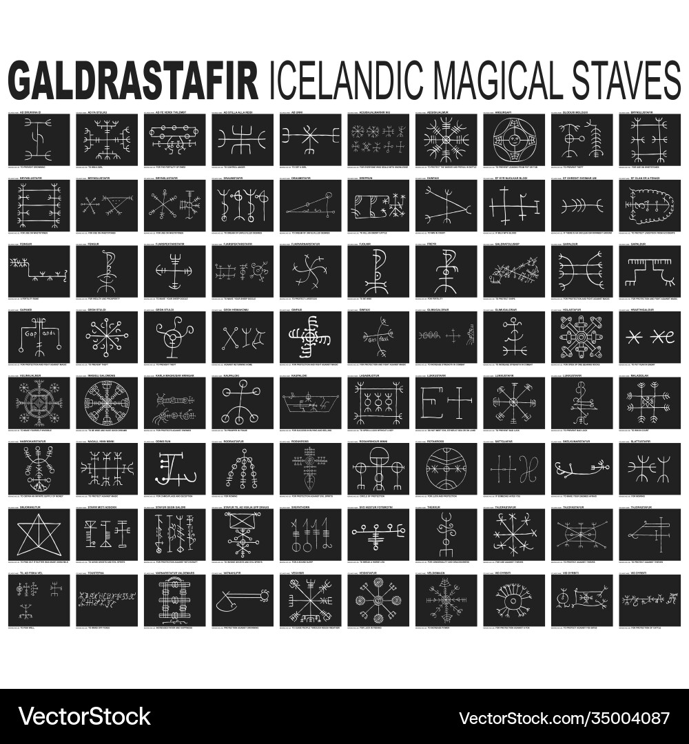 Icelandic Galdrastafir Runes Royalty Free Vector Image