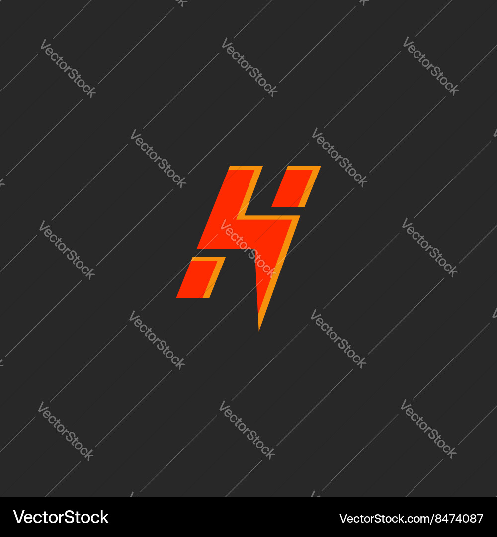 Lightning logo h letter form creative idea Vector Image