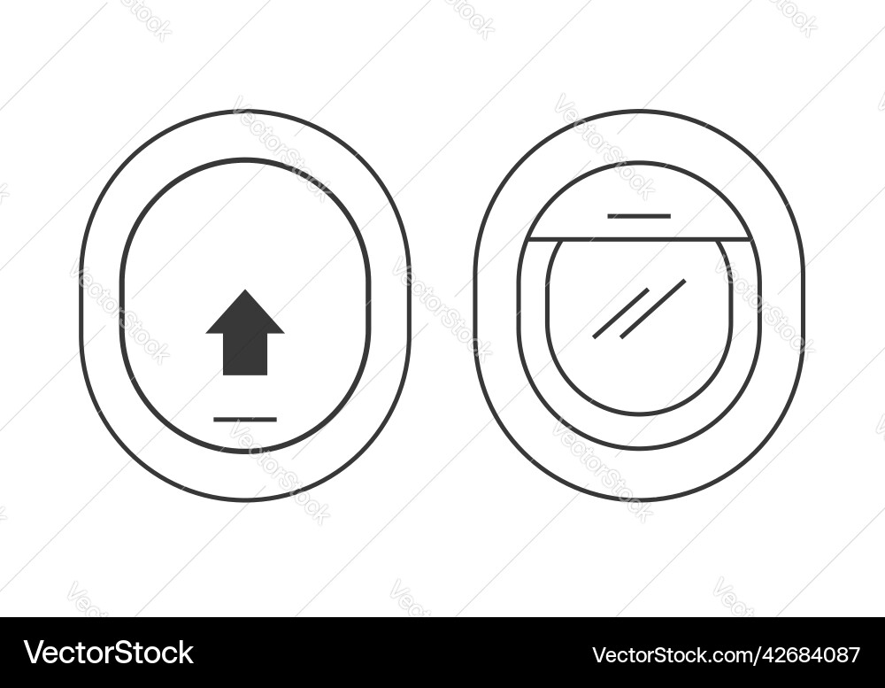 Plane window line art icon or airplane porthole Vector Image