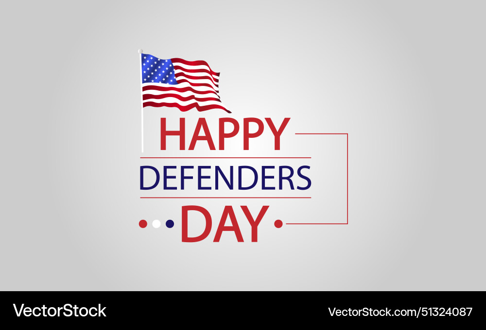 Spread joy on defenders day with flag themed text Vector Image