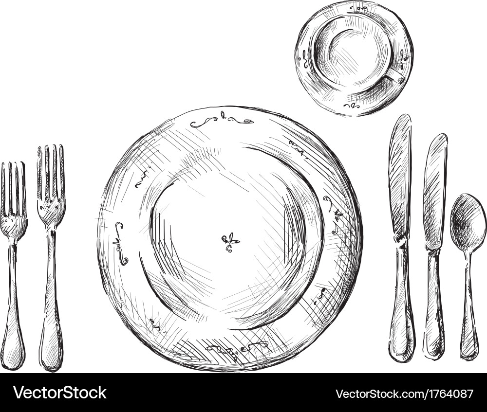 Table setting Royalty Free Vector Image - VectorStock