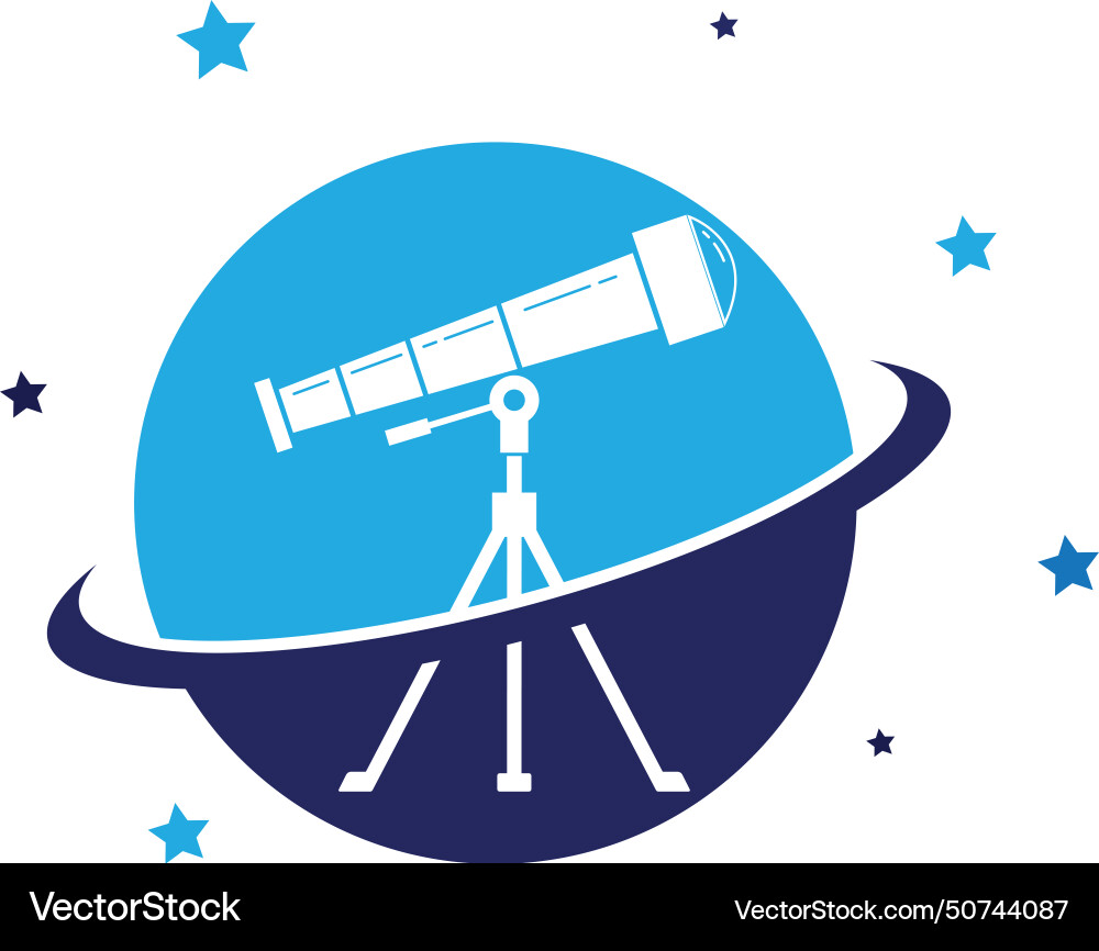 Telescope logo icon Royalty Free Vector Image - VectorStock
