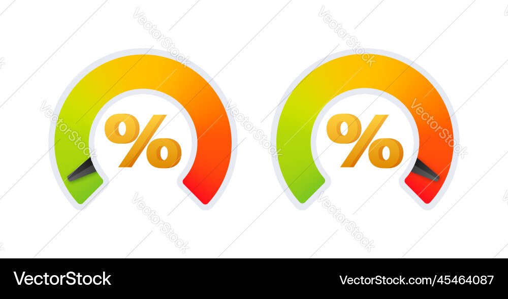 Up and Down Percentage Arrows - Finance Royalty Free Vector