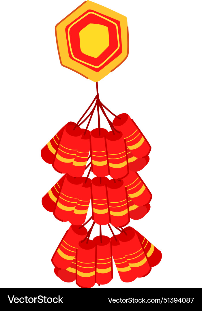 Year chinese firecracker cartoon Royalty Free Vector Image