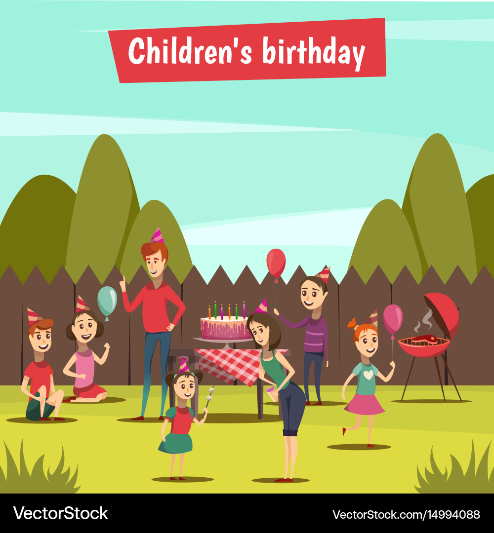Children birthday party Royalty Free Vector Image