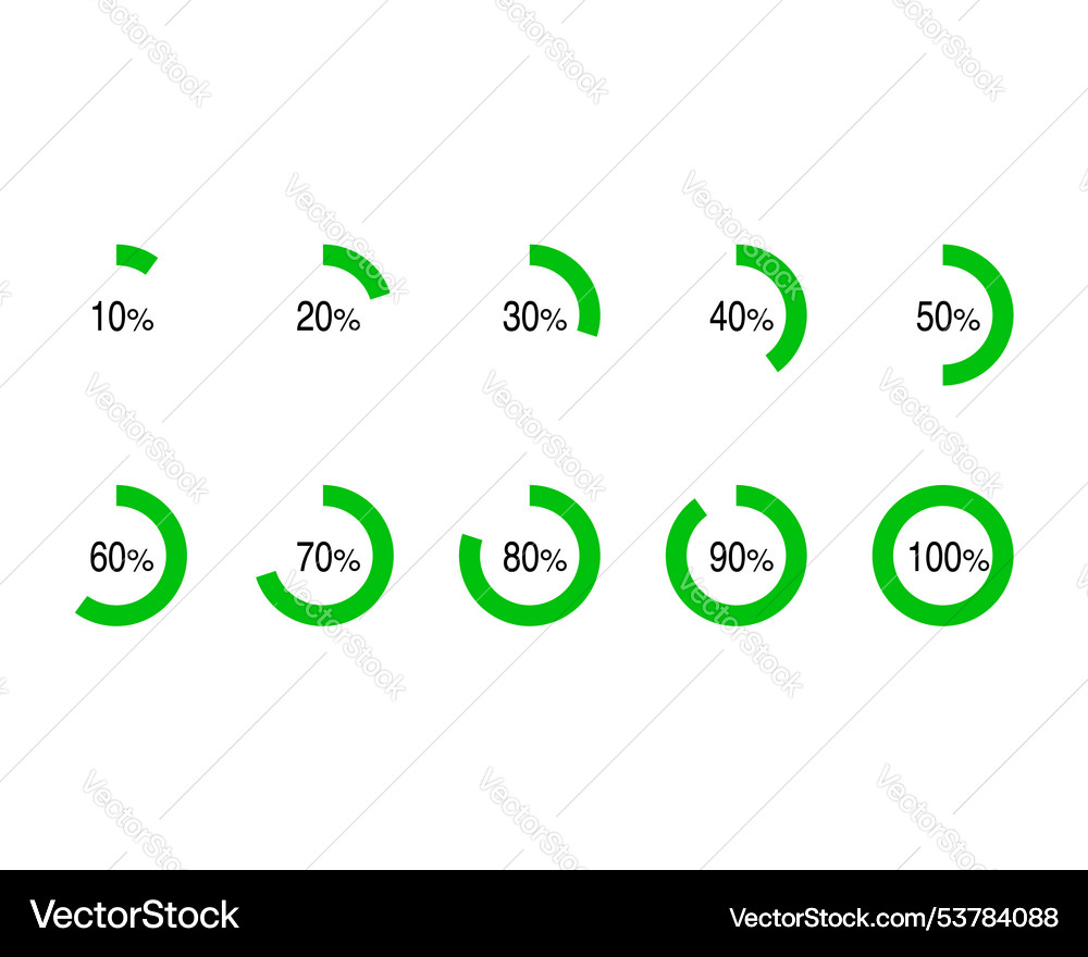 Collection loading bar status icon set of loaded Vector Image