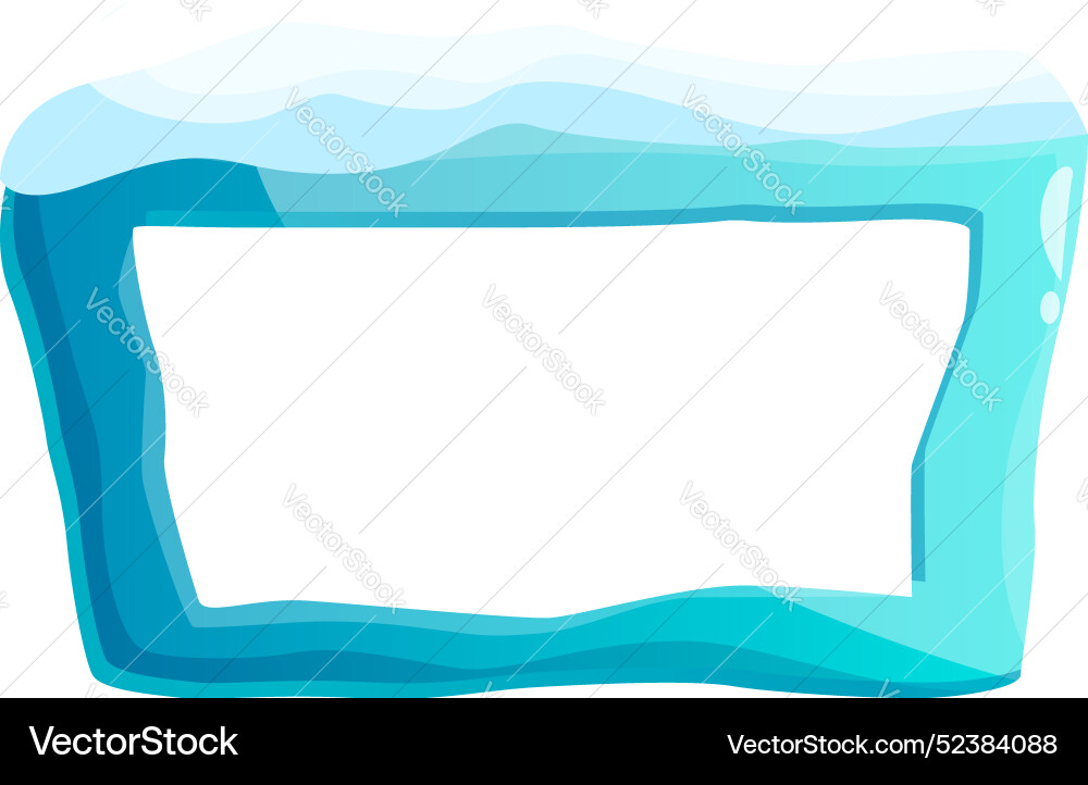 Frozen water border creating rectangular shape Vector Image