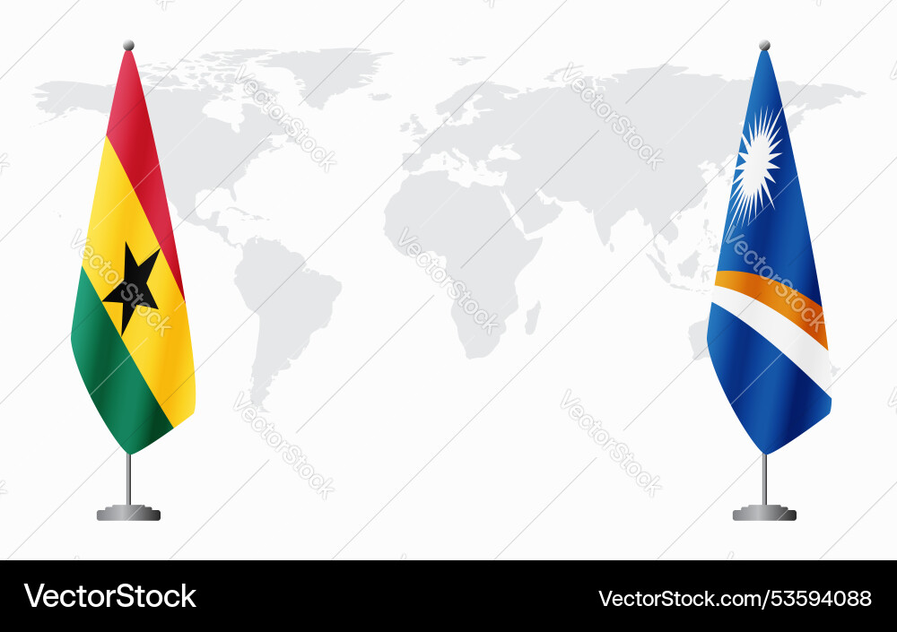 Ghana and marshall islands flags for official Vector Image