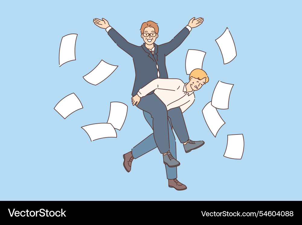 Manager oppresses unfortunate clerk and feels Vector Image