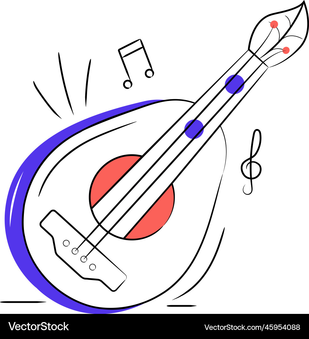 Mandolin Sketch Royalty Free Vector Image - VectorStock