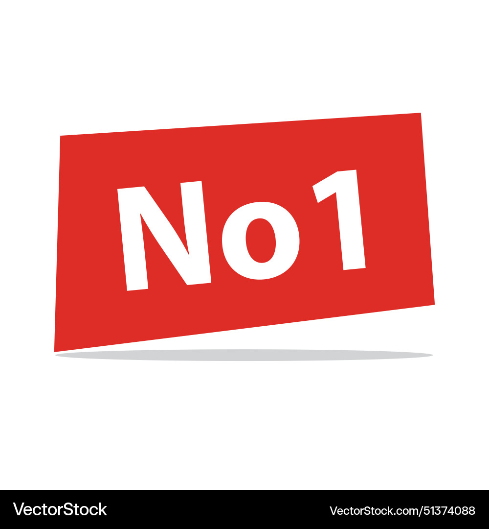 No1 label icon top level Royalty Free Vector Image