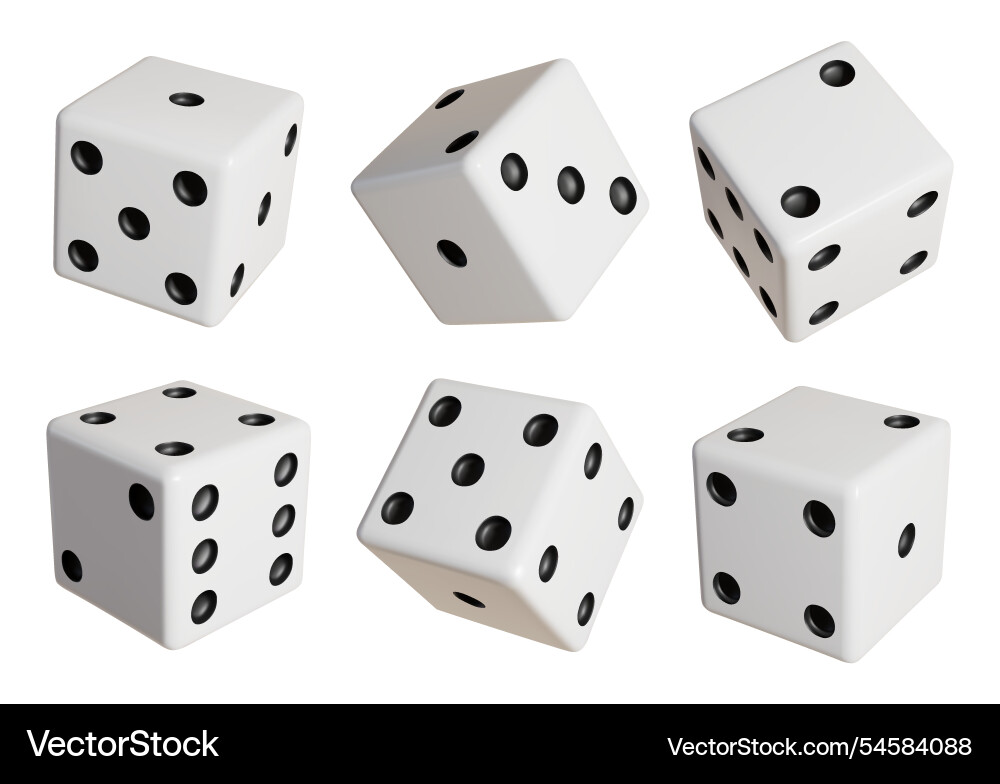 Realistic detailed 3d gambling game dice set Vector Image