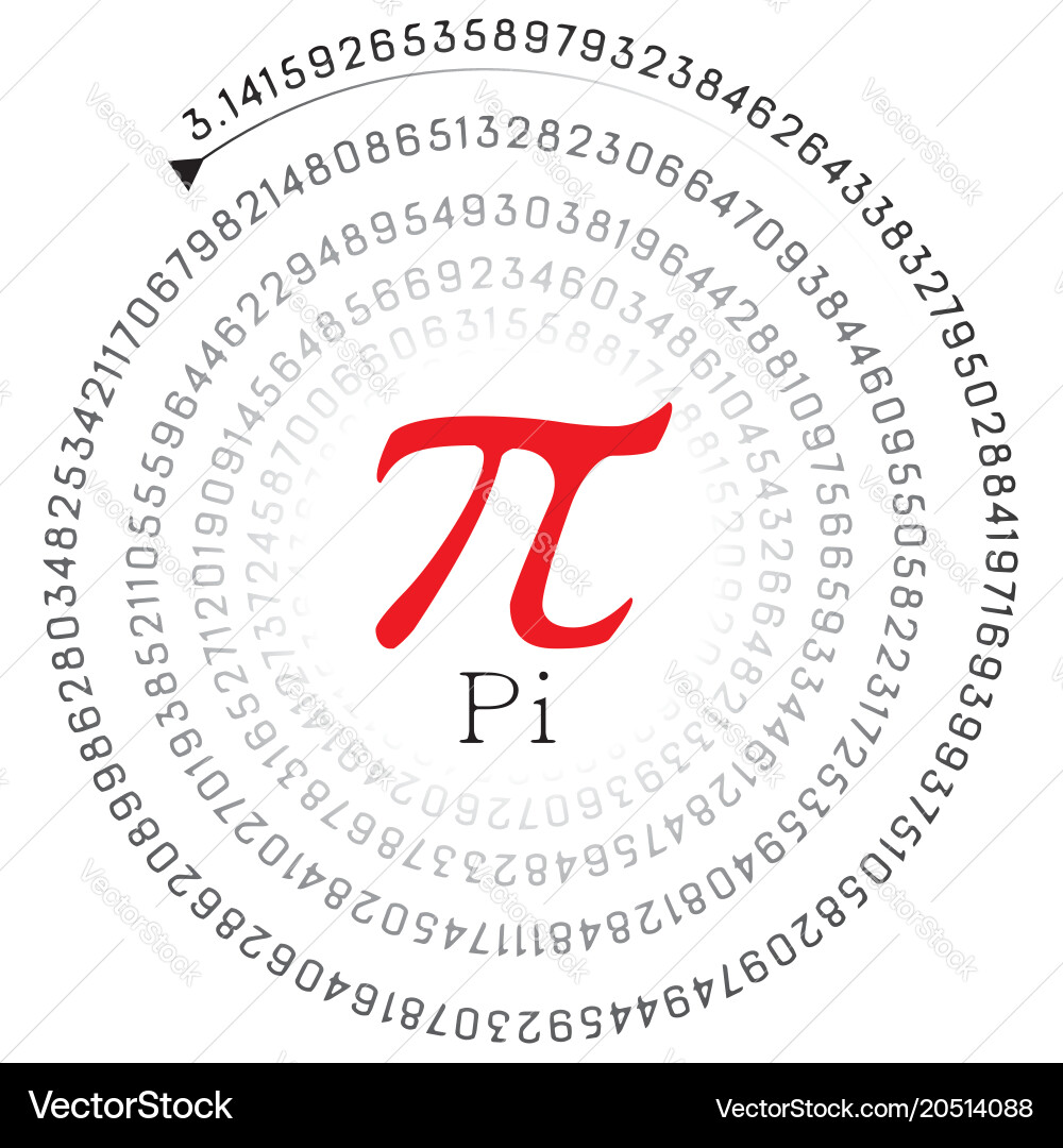 Red Pi Symbol in Spiral Form Royalty Free Vector Image