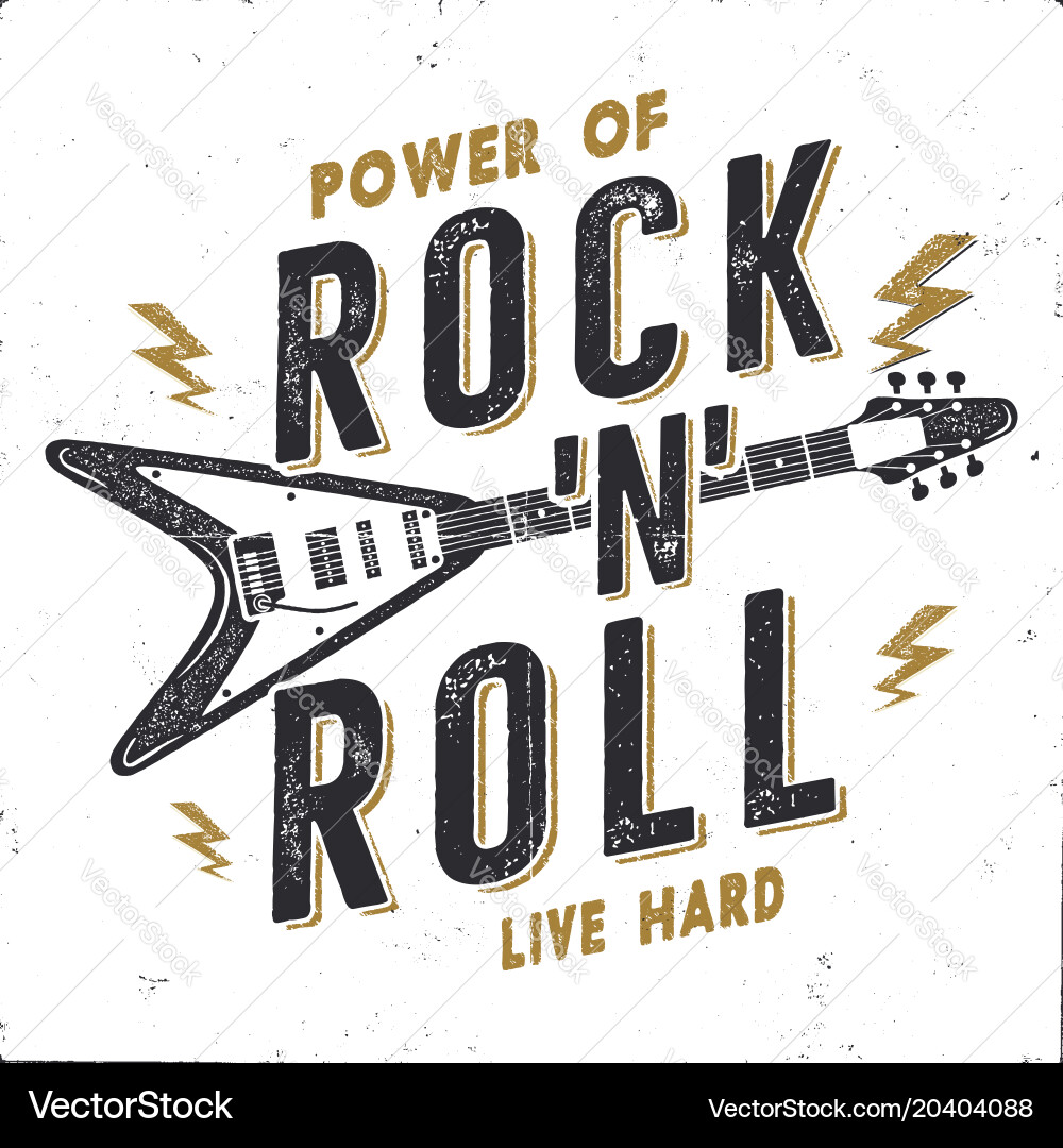 Retro Rock N Roll Poster Royalty Free Vector Image