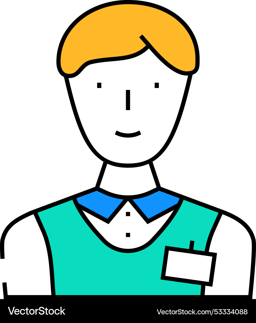 Salesman store icon color Royalty Free Vector Image