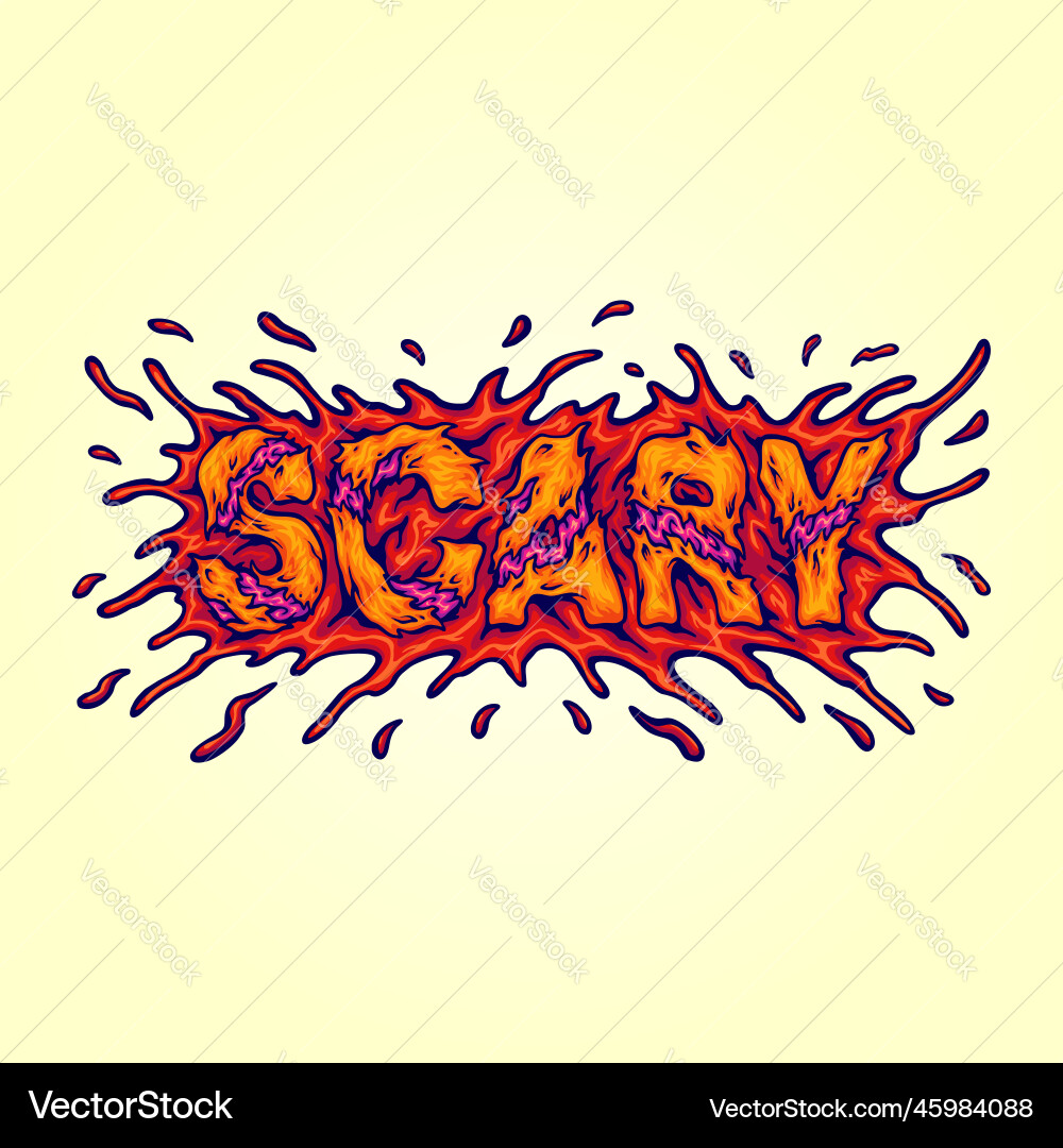 Scary horror font hand lettering text Royalty Free Vector