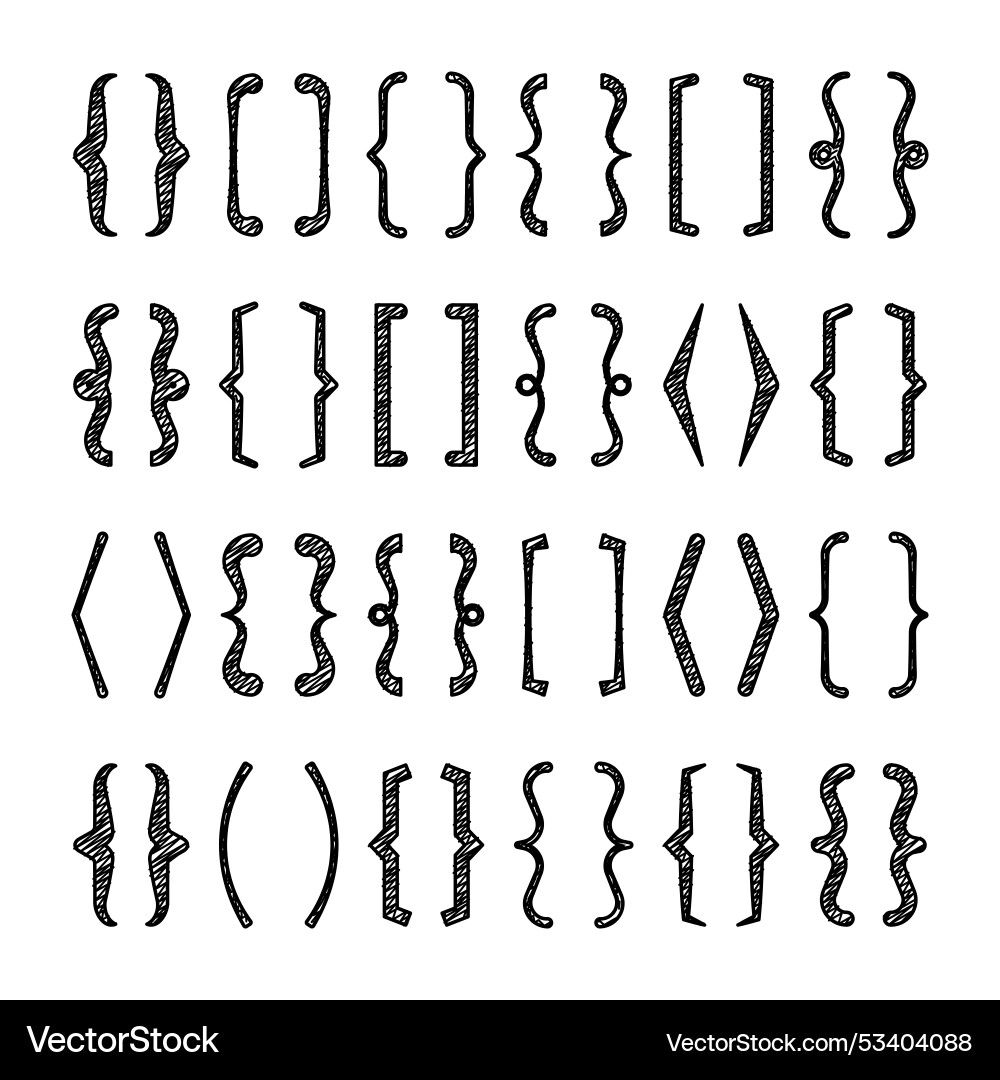 Shaded text brackets black quotation box curly Vector Image