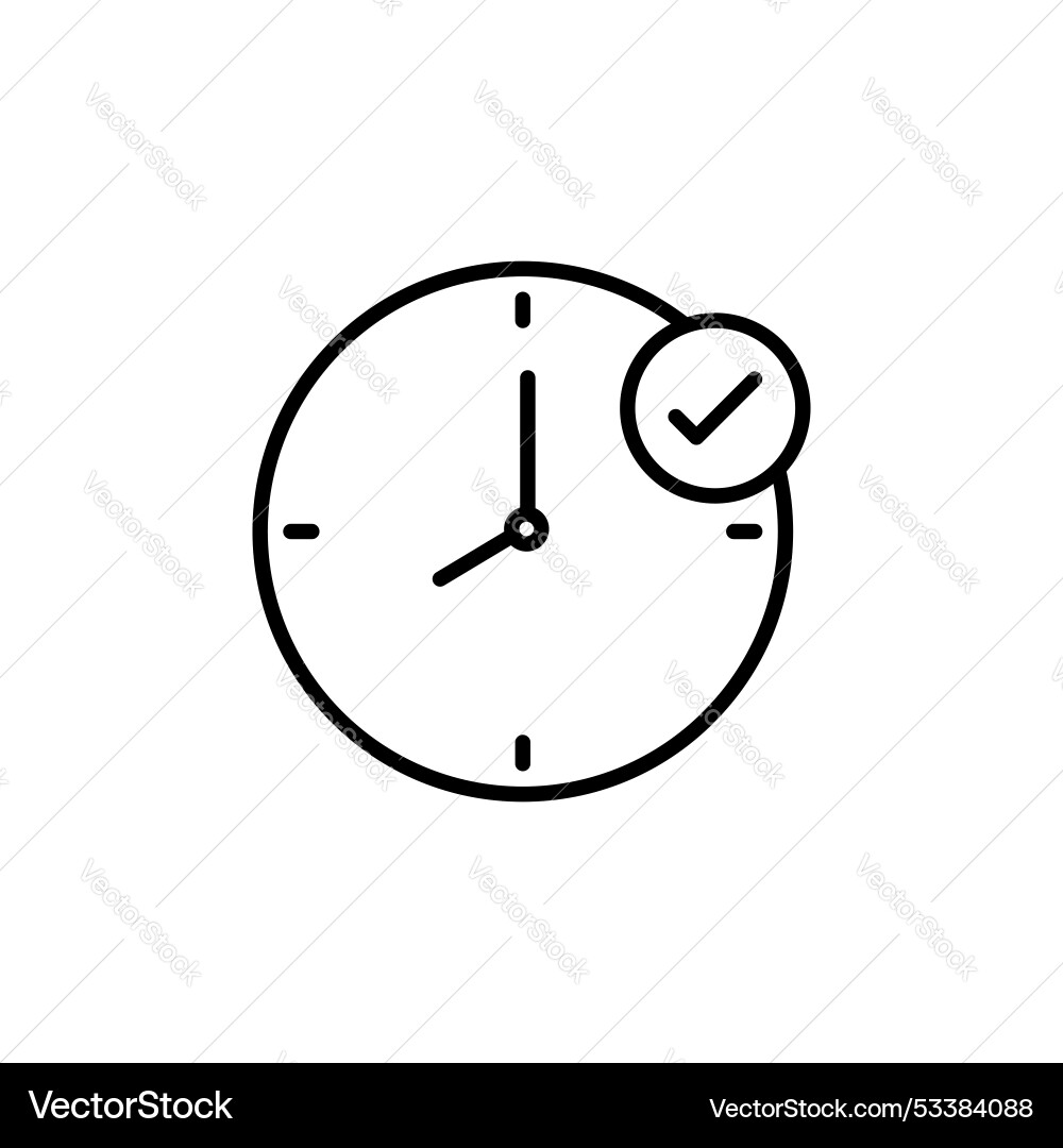 Time check icon set correct pictogram Royalty Free Vector
