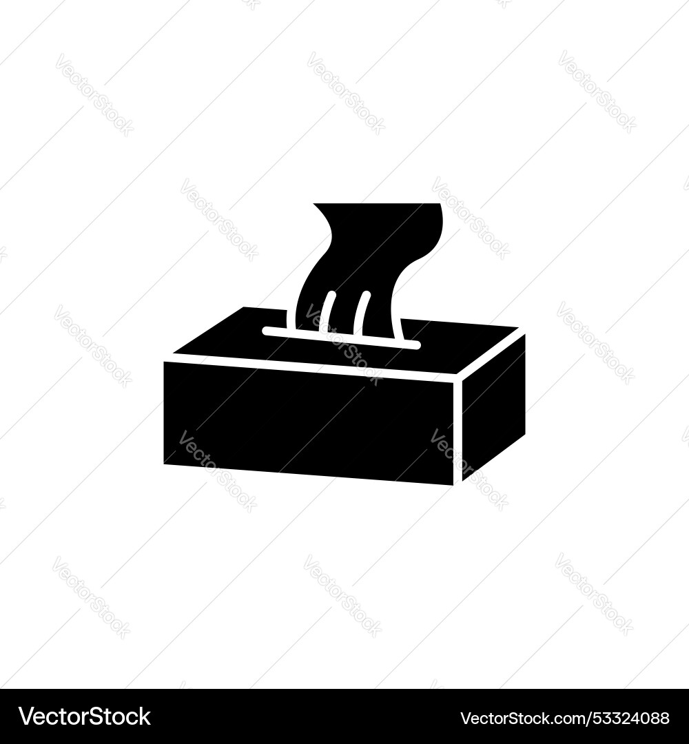 Tissue box icon isolated on white background Vector Image