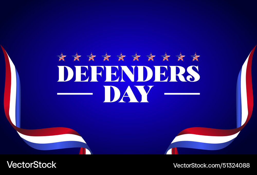 Usa flag defenders day unique text design Vector Image