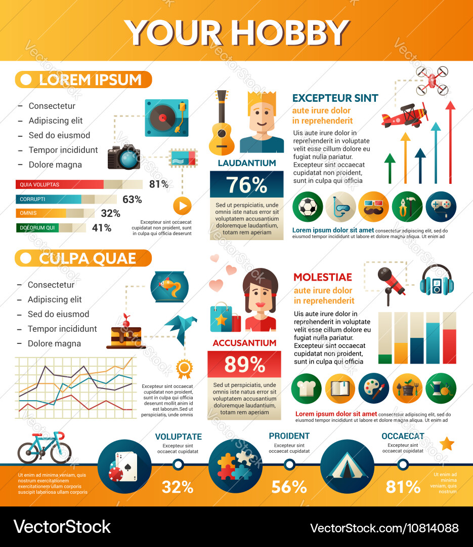 Your hobby - poster brochure cover template Vector Image