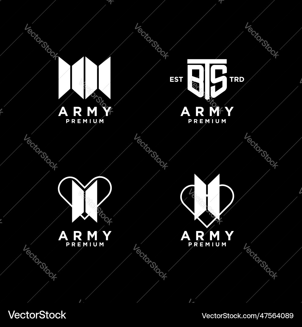 Bts letter logo icon design Royalty Free Vector Image