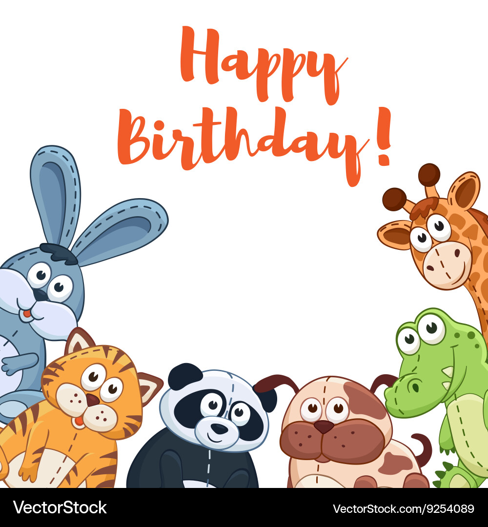 Cartoon birthday card Royalty Free Vector Image