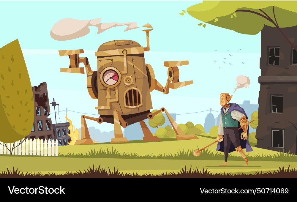 Cartoon steampunk Royalty Free Vector Image - VectorStock