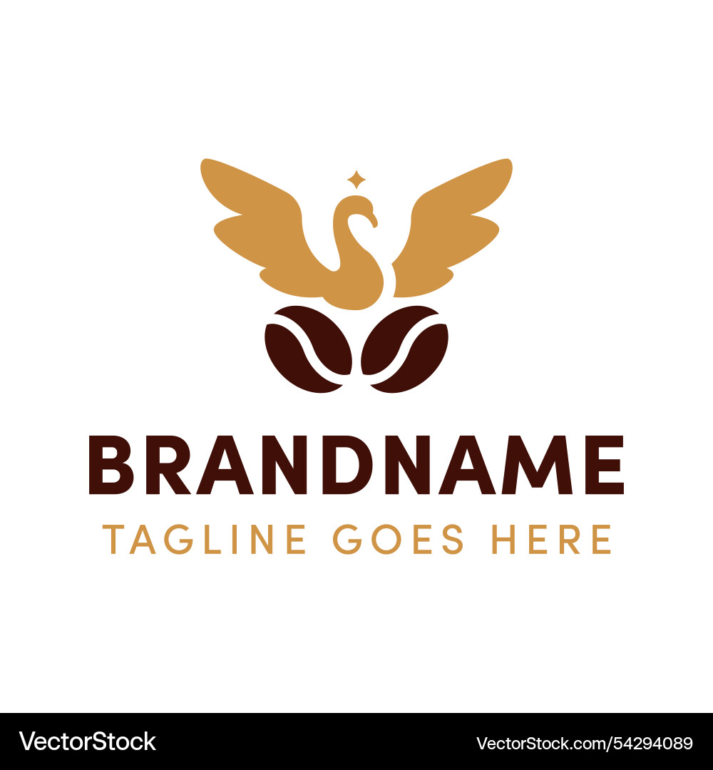Coffee swan logo symbolizing sophistication calm Vector Image