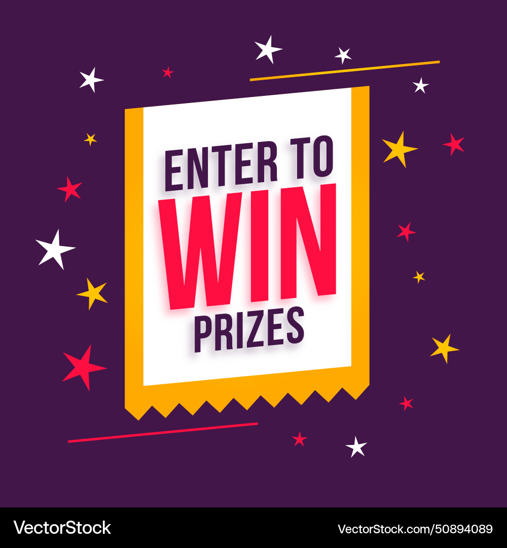 Enter to win special present purple background Vector Image