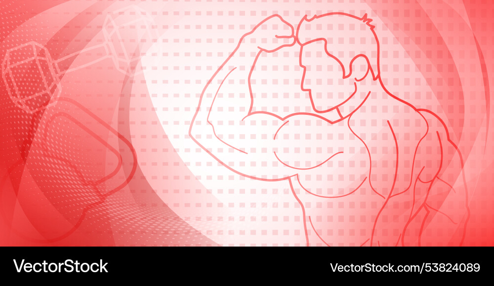 Fitness themed background in red Royalty Free Vector Image