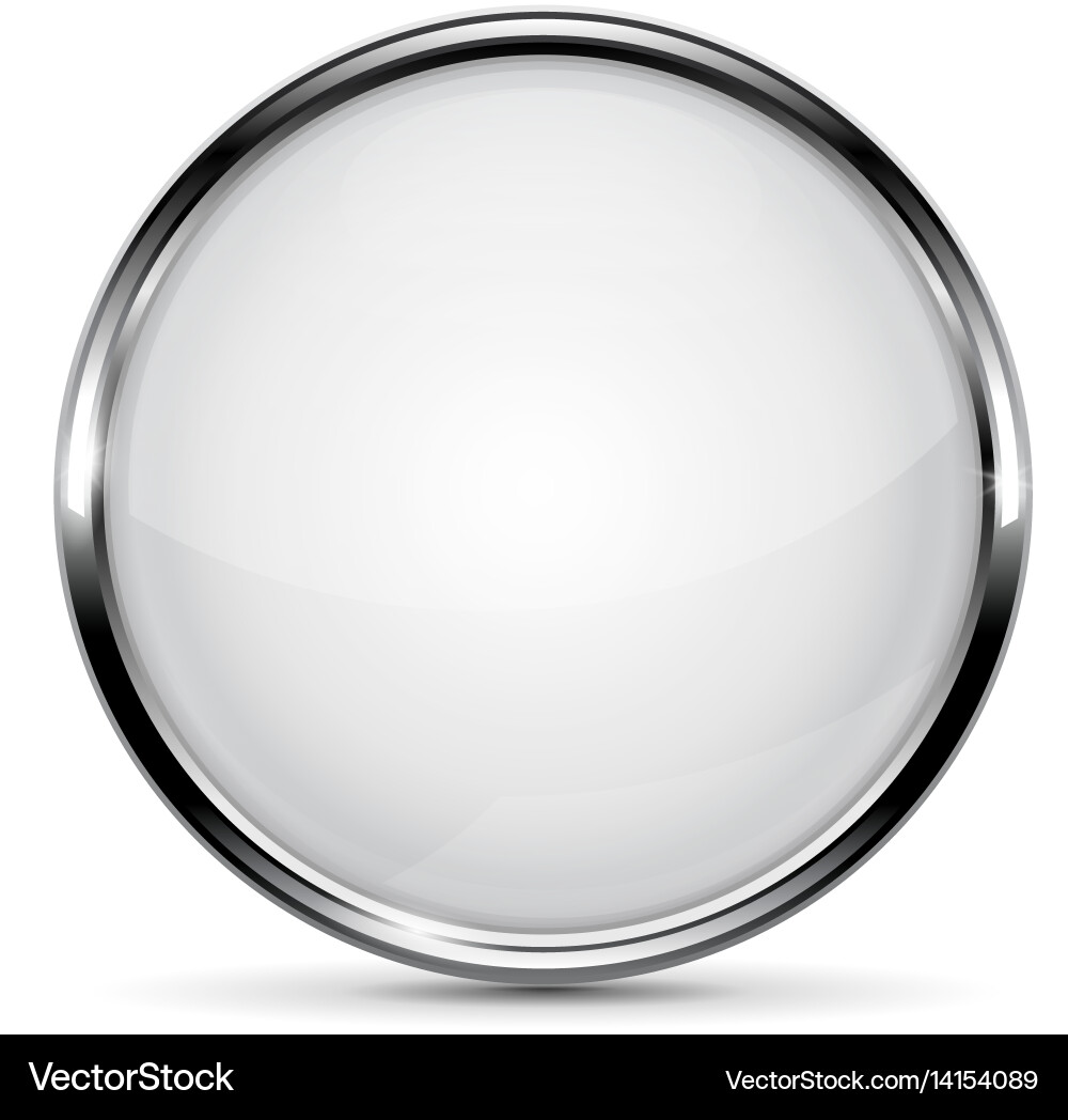 Glossy White Glass Button Royalty Free Vector Image