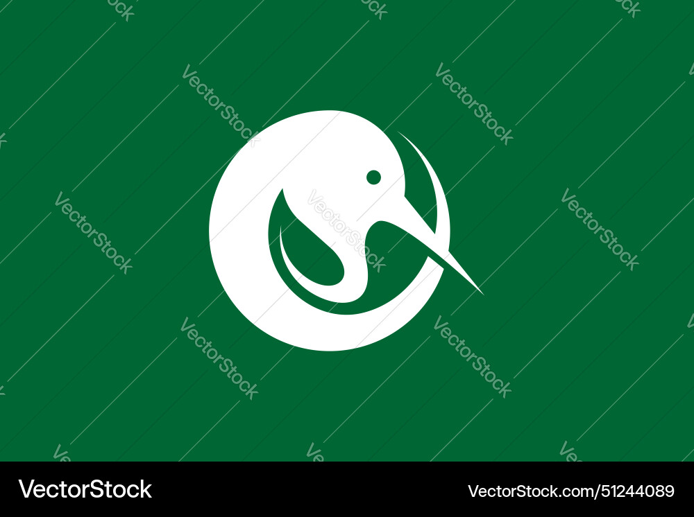 Leaf hummingbird logo design concept Royalty Free Vector