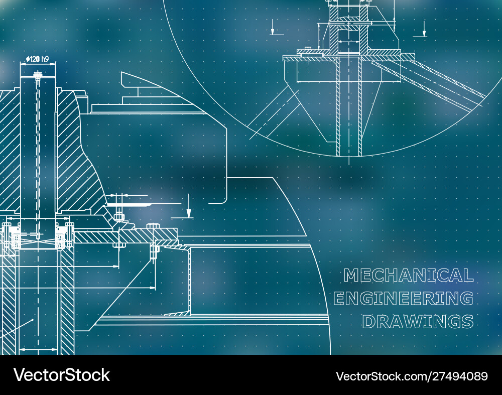 Mechanical engineering technical blue background Vector Image