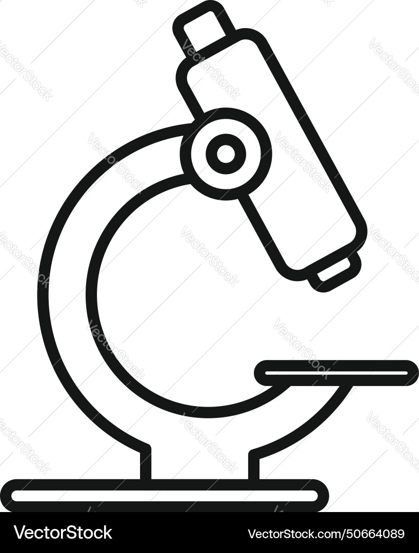 Medical microscope icon outline Royalty Free Vector Image