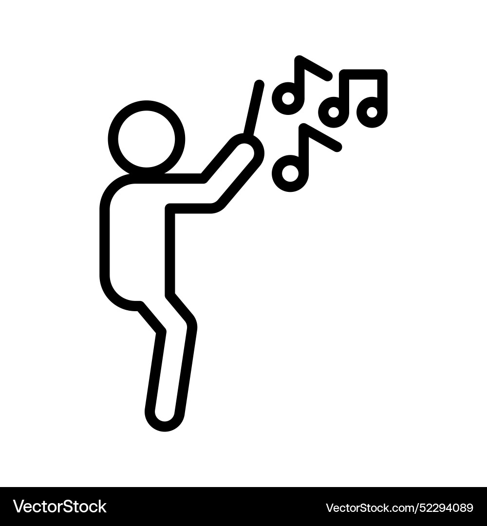 Music conductor icon linear logo mark in black Vector Image