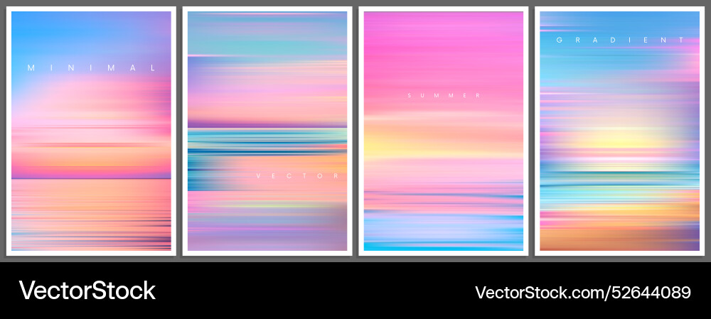 Summer pastel gradient posters in minimal style Vector Image