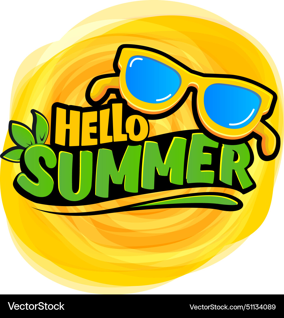 Super hello summer logo with text Royalty Free Vector Image
