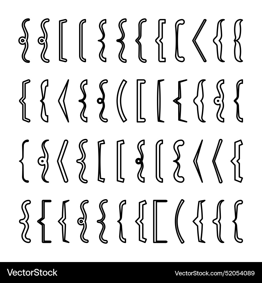 Text brackets collection black quotation box Vector Image